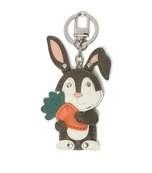 Max Mara Leather Bunny Keyring - Grey
