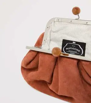 Max Mara Suede Leather Pasticcino Clutch - Brown