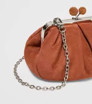 Max Mara Suede Leather Pasticcino Clutch - Brown