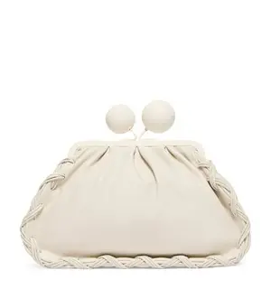 Max Mara Lambskin Pasticcino Clutch Bag - White