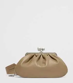 Max Mara Medium Leather Pasticcino Clutch - Beige