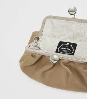 Max Mara Medium Leather Pasticcino Clutch - Beige