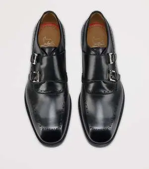 CHRISTIAN LOUBOUTIN Sartok Leather Monk Shoes - Black