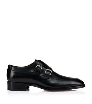 CHRISTIAN LOUBOUTIN Sartok Leather Monk Shoes - Black