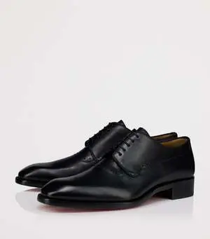 CHRISTIAN LOUBOUTIN Sartoby Calf Leather Derby Shoes - Black