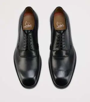 CHRISTIAN LOUBOUTIN Sartoby Calf Leather Derby Shoes - Black