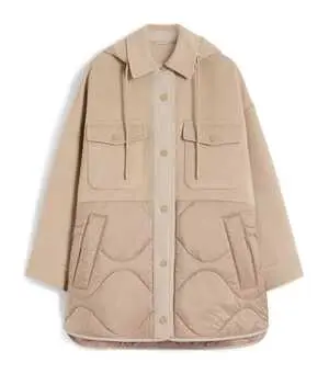Max Mara Wool-blend Quilted Jacket - Beige