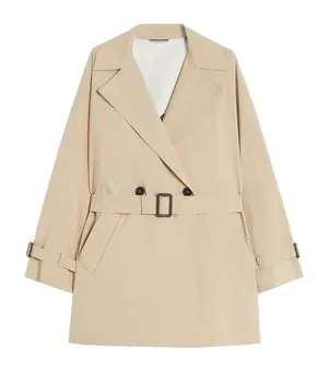 Max Mara Canvas Shortline Trench Coat - Beige