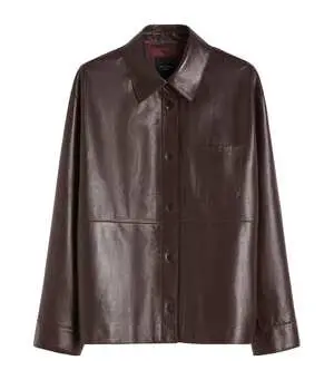 Max Mara Nappa Leather Shirt Jacket - Red