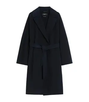 Max Mara Wool-blend Belted Coat - Blue