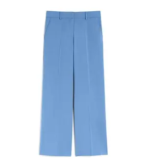 Max Mara Wool Wide-leg Trousers - Blue