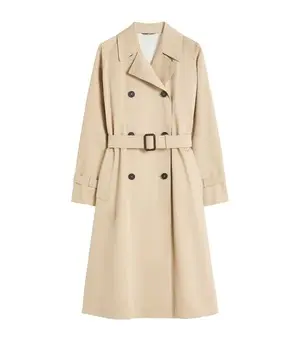 Max Mara Cotton Printed Trench Coat - Purple