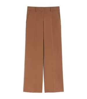 Max Mara Wool Wide-leg Trousers - Brown