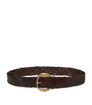 Max Mara Woven Leather Belt - Brown