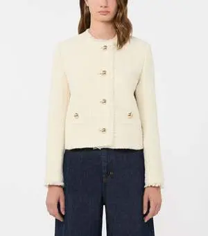 Max Mara Wool-blend Round-neck Jacket