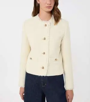 Max Mara Wool-blend Round-neck Jacket