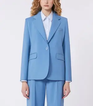 Max Mara Virgin Wool Blazer - Blue