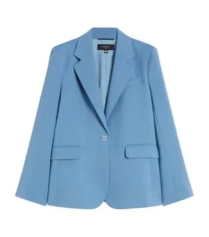 Max Mara Virgin Wool Blazer - Blue