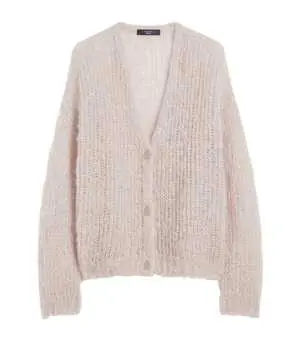 Max Mara Mohair-wool-blend V-neck Cardigan - Beige