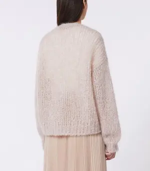 Max Mara Mohair-wool-blend V-neck Cardigan - Beige