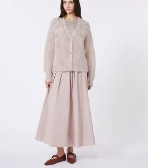 Max Mara Mohair-wool-blend V-neck Cardigan - Beige