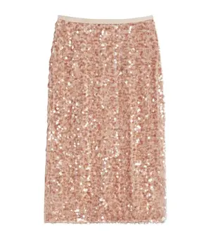 Max Mara Sequinned Midi Skirt - Pink