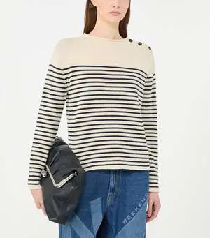 Max Mara Cotton-blend Striped Sweater - Blue