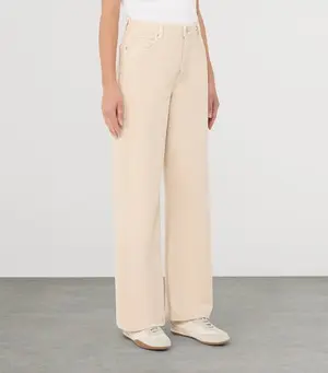 Max Mara Stretch-cotton Mid-rise Wide-leg Jeans - Beige