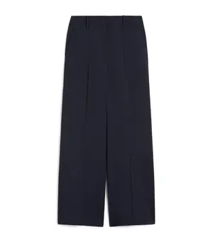 Max Mara Wool Wide-leg Trousers - Blue