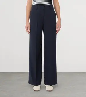 Max Mara Wool Wide-leg Trousers - Blue