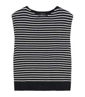 Max Mara Cotton-blend Stripe Sweater Vest - Blue