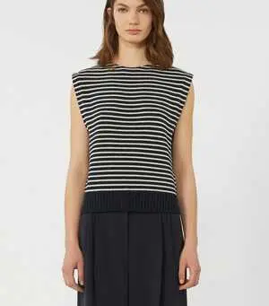 Max Mara Cotton-blend Stripe Sweater Vest - Blue