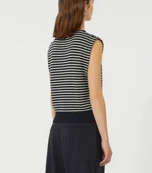 Max Mara Cotton-blend Stripe Sweater Vest - Blue