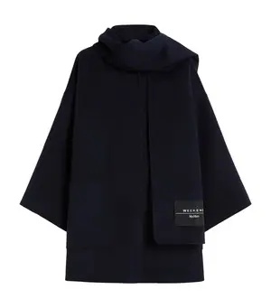 Max Mara Wool-blend Scarf-overlay Coat
