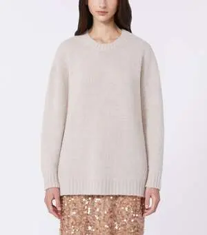 Max Mara Crew-neck Alpaca-blend Sweater - Beige