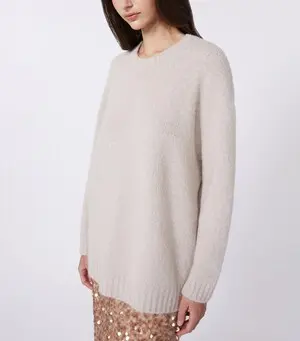 Max Mara Crew-neck Alpaca-blend Sweater - Beige