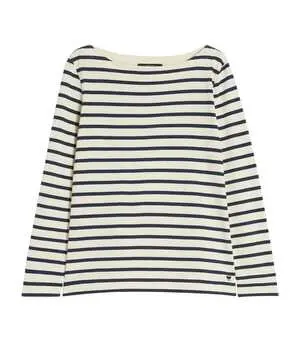 Max Mara Cotton Stripe Sweater - White