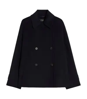 Max Mara Wool-blend Double-breasted Coat - Blue