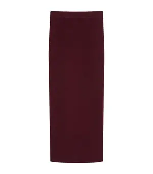 Max Mara Knitted Midi Skirt - Red