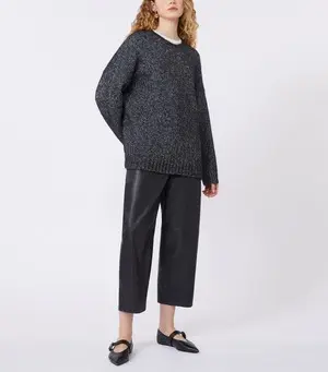 Max Mara Crew-neck Metallic Sweater - Grey