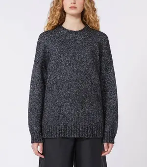 Max Mara Crew-neck Metallic Sweater - Grey