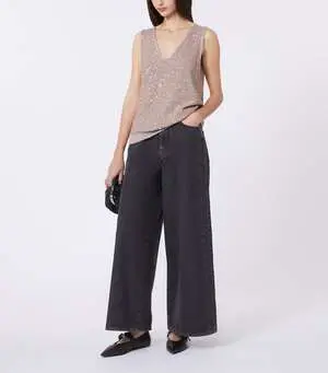 Max Mara Knitted Sequin-detail Sweater Vest - Pink