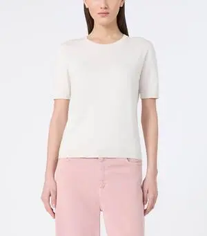 Max Mara Silk-cotton Knitted Top - White