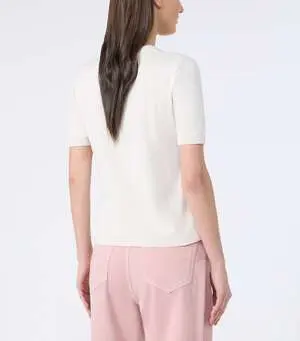 Max Mara Silk-cotton Knitted Top - White