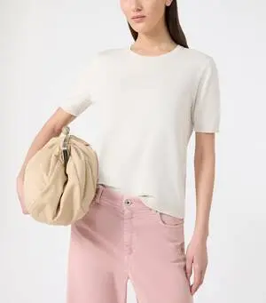 Max Mara Silk-cotton Knitted Top - White