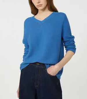 Max Mara Cotton V-neck Sweater - Blue