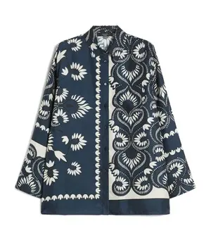 Max Mara Silk Patchwork Printed Shirt