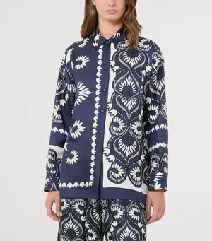 Max Mara Silk Patchwork Printed Shirt