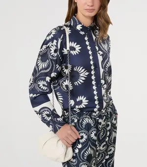 Max Mara Silk Patchwork Printed Shirt