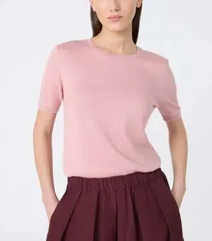 Max Mara Silk-cotton Knitted Top - Pink